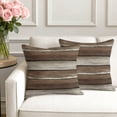 Brown Gray Wood Grain Pillow Covers Set of 2, Vintage Board Farm ...