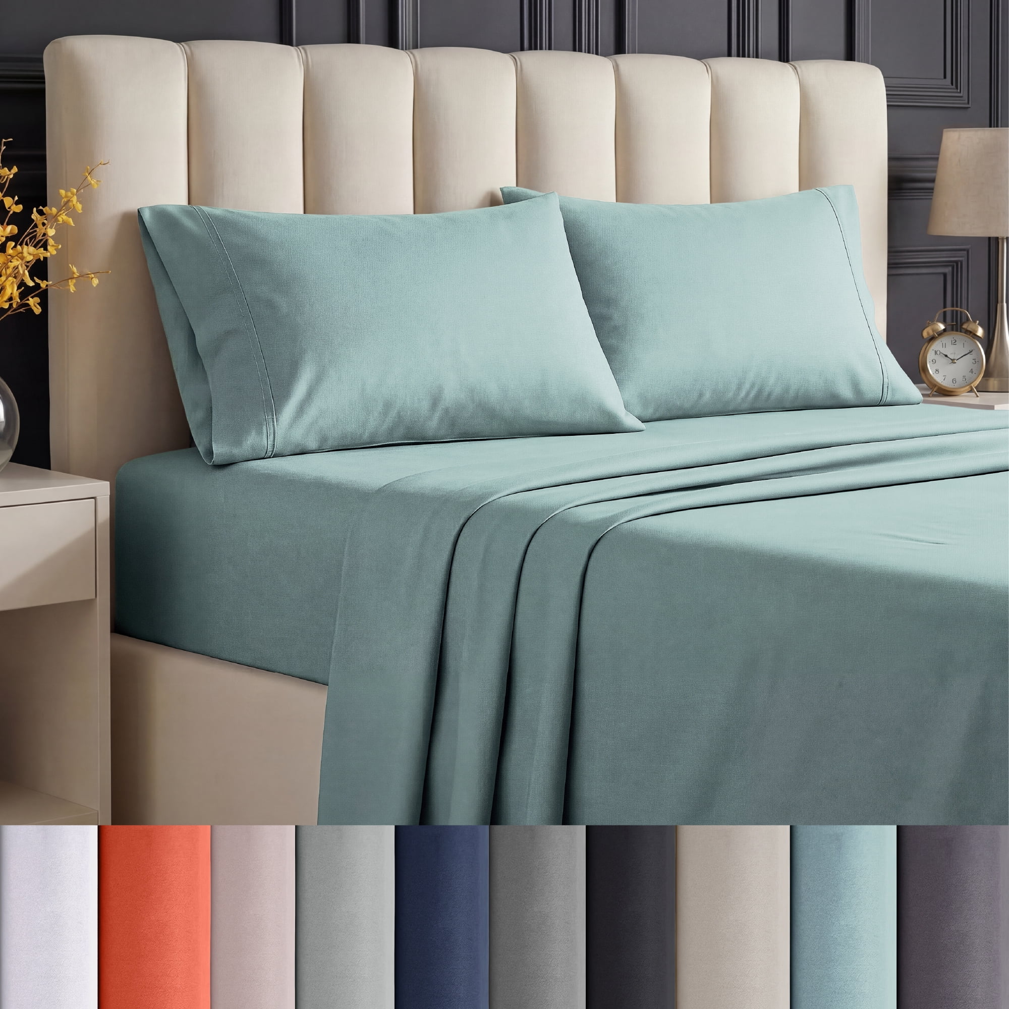 Click here for Beddora Twin Size Bed Sheets Set In Harbor Grey -... prices