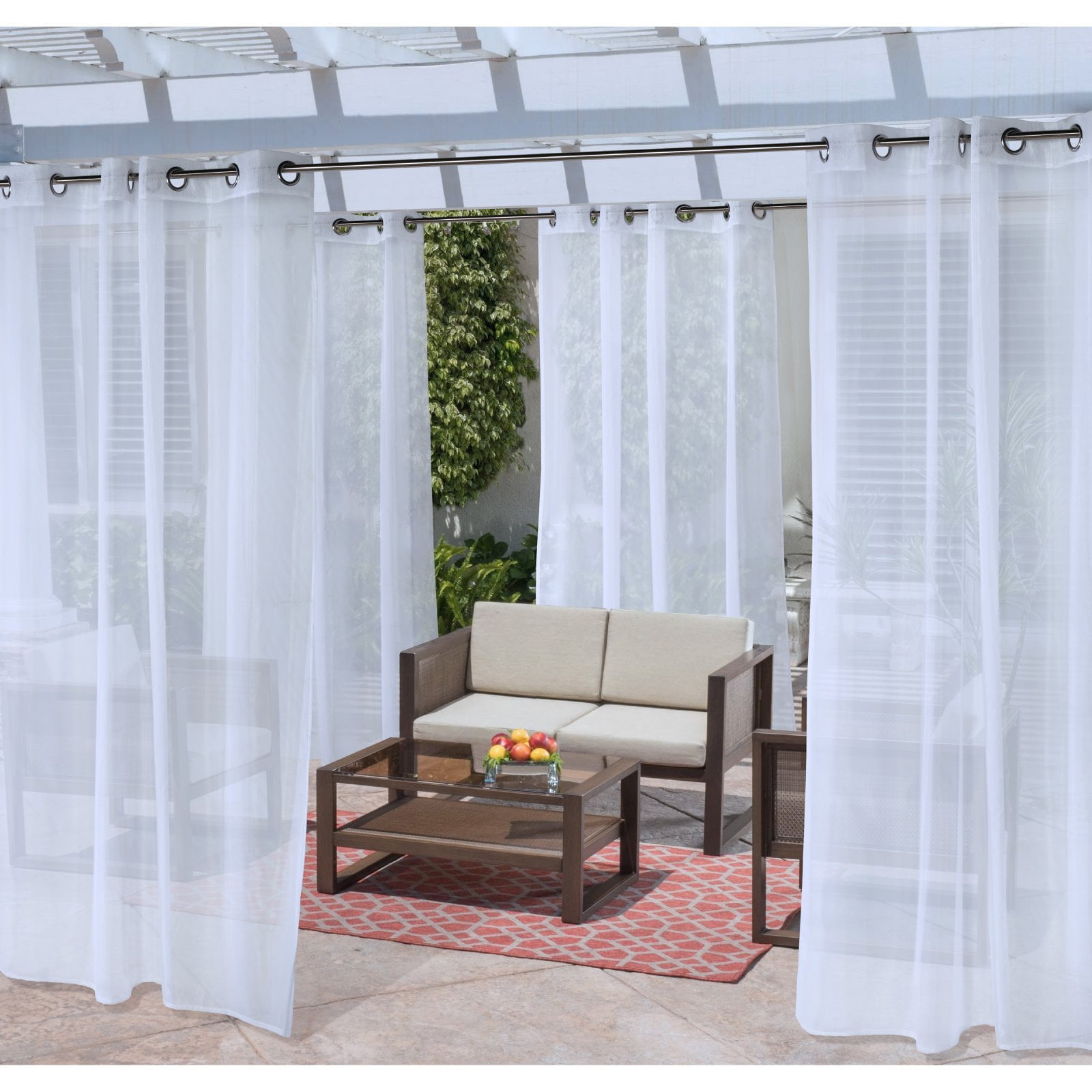 Outdoor Décor No Se'em Indoor/Outdoor Mesh Grommet Top Curtain Panel ...