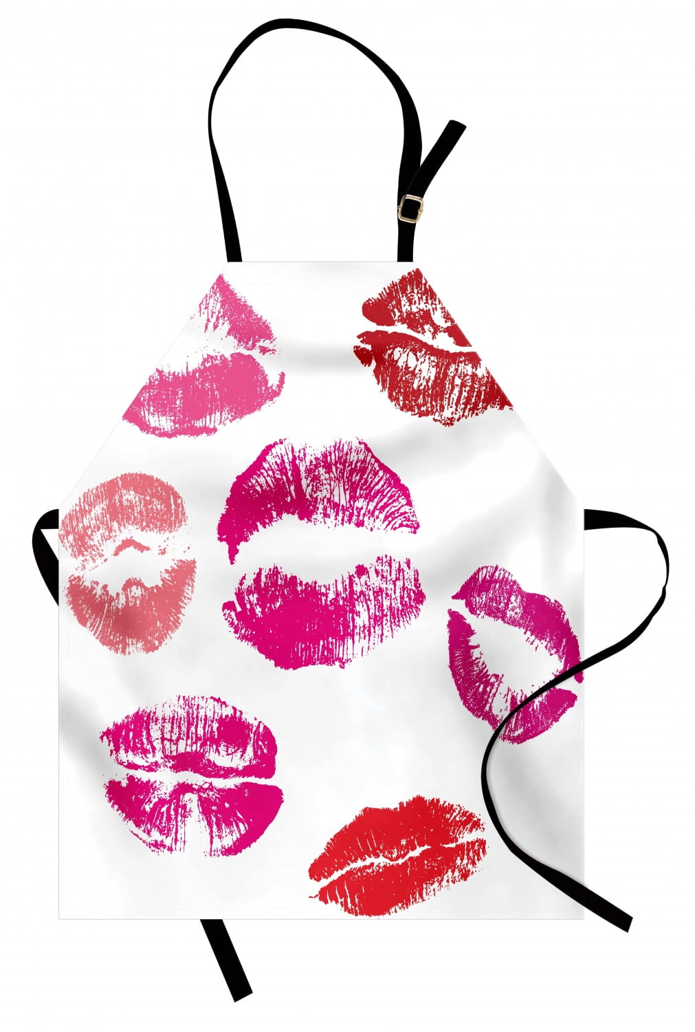 Kiss Apron Grunge Looking Pink and Red Lipstick Marks Set Beauty Desire ...