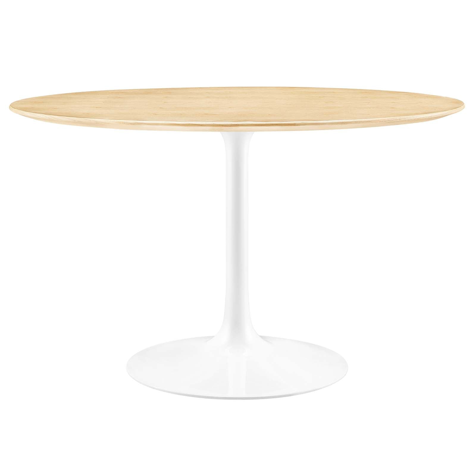 48" Tulip Table, Round Wood Top Dining Table - Light Oak - Walmart.com