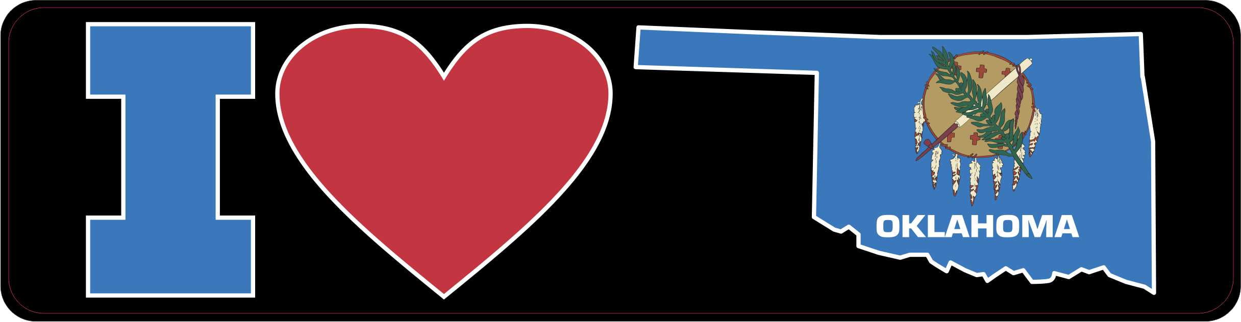 StickerTalk I Love Oklahoma Vinyl Sticker, 8 inches x 2 inches ...