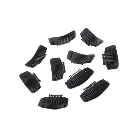 10 Pieces 9 Teeth Snap-Comb Wig Hair snap comb wig clips Extension ...