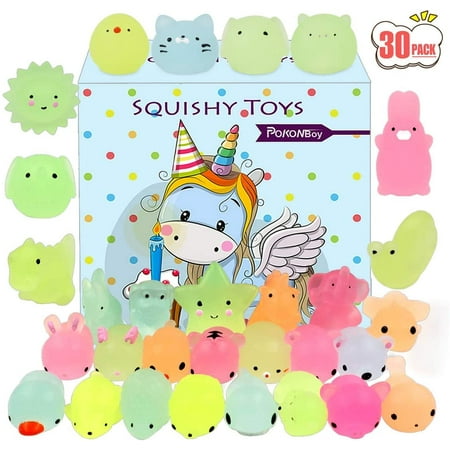 HTAIGUO Mochi Squishy Toys Glow in The Dark for Party Favors - 30 Pack ...