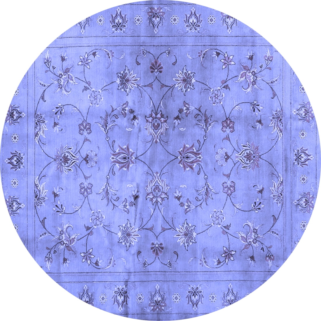 Ahgly Company Indoor Round Abstract Blue Contemporary Area Rugs, 8 ...