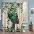 Abstract Shower Curtain for Bathroom, Women with Head Scarves Green ...