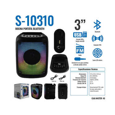 BOCINA BT AEK CYBER LINKBITS 2" MINI COLORS | Walmart en línea