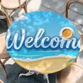 Coastal Beach Round Tablecloth 45-54 Inch Round Fitted Table Cloth with ...