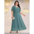 AURA Plus Size Summer Dress Cross V Neck Midi Dress 0XL-4XL Casual A ...