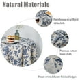Wracra Cotton Linen Vintage Round Tablecloth Floral Pastoral Table ...