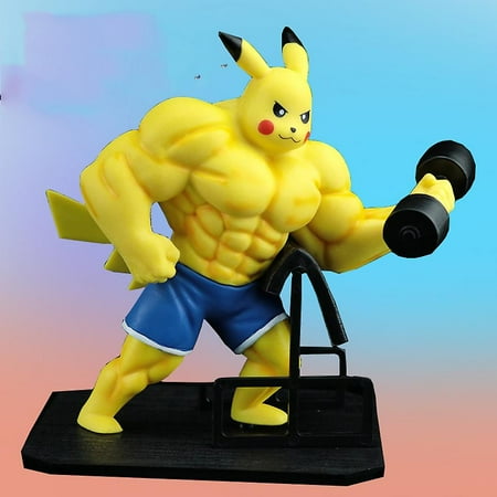 Pokemoned Pikachu Anime Figure Cosplay Muscle Man Funny Creative Model ...