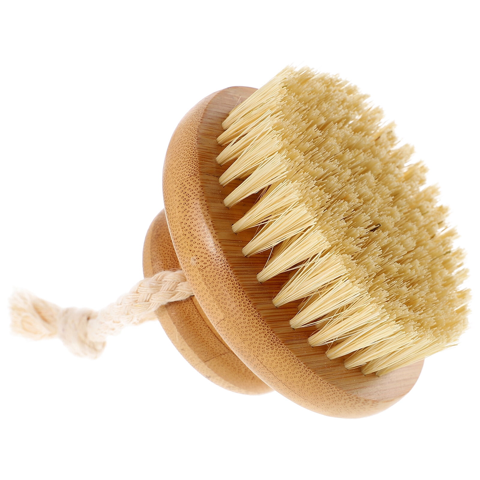 Bamboo Bath Brush Round Design Bath Brush Bathroom Skin Exfoliating ...