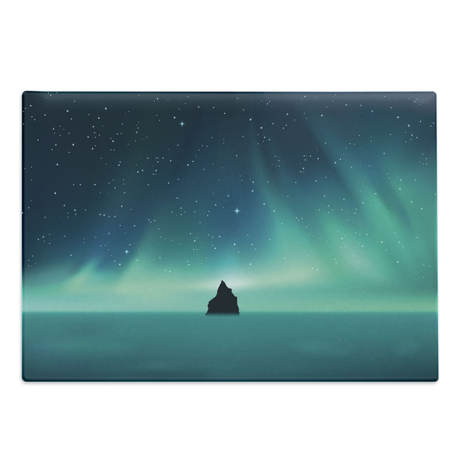 Astral Cutting Board, Aurora Borealis Sky and Landscape of a Single ...