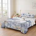 78x90in Quilt Bedding Set, Tropical Plant Palm Tree Turtle Leaf ...