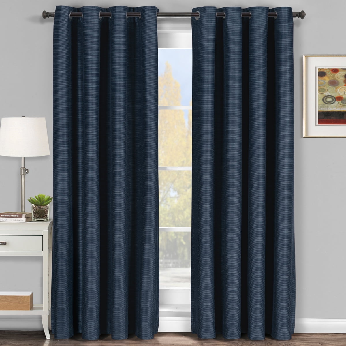 Galleria Room Darkening Thermal Insulated Tonal Stripe Panels (Single ...