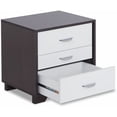 BOWERY HILL Modern 3 Drawer Wooden Bedside Nightstand in White and ...