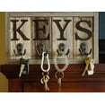 Rustic Wall Mounted Key Hook Rack, Wooden Key Chain Holder, Decorative ...