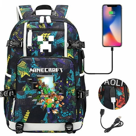 Minecraft Backpack Outdoor Computer Backpack Student Backpack | Walmart ...