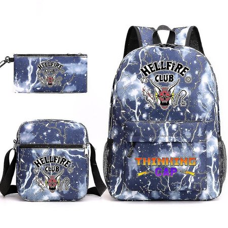 Stranger Things Hellfire Club Backpack Three-piece Set School Bag ...