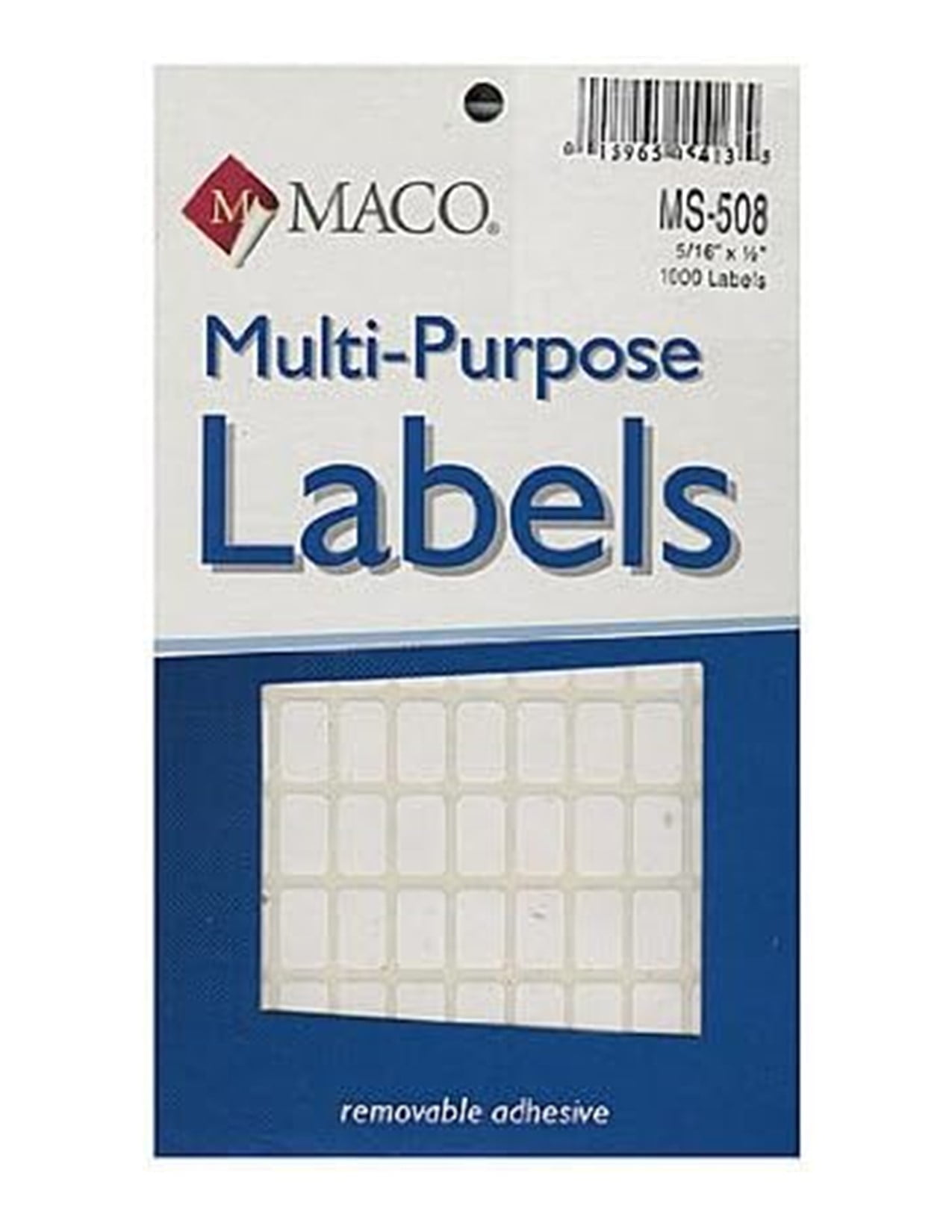 Maco Multi-Purpose Handwrite Labels, Rectangular, 5/16" x 1/2", 1000 ...