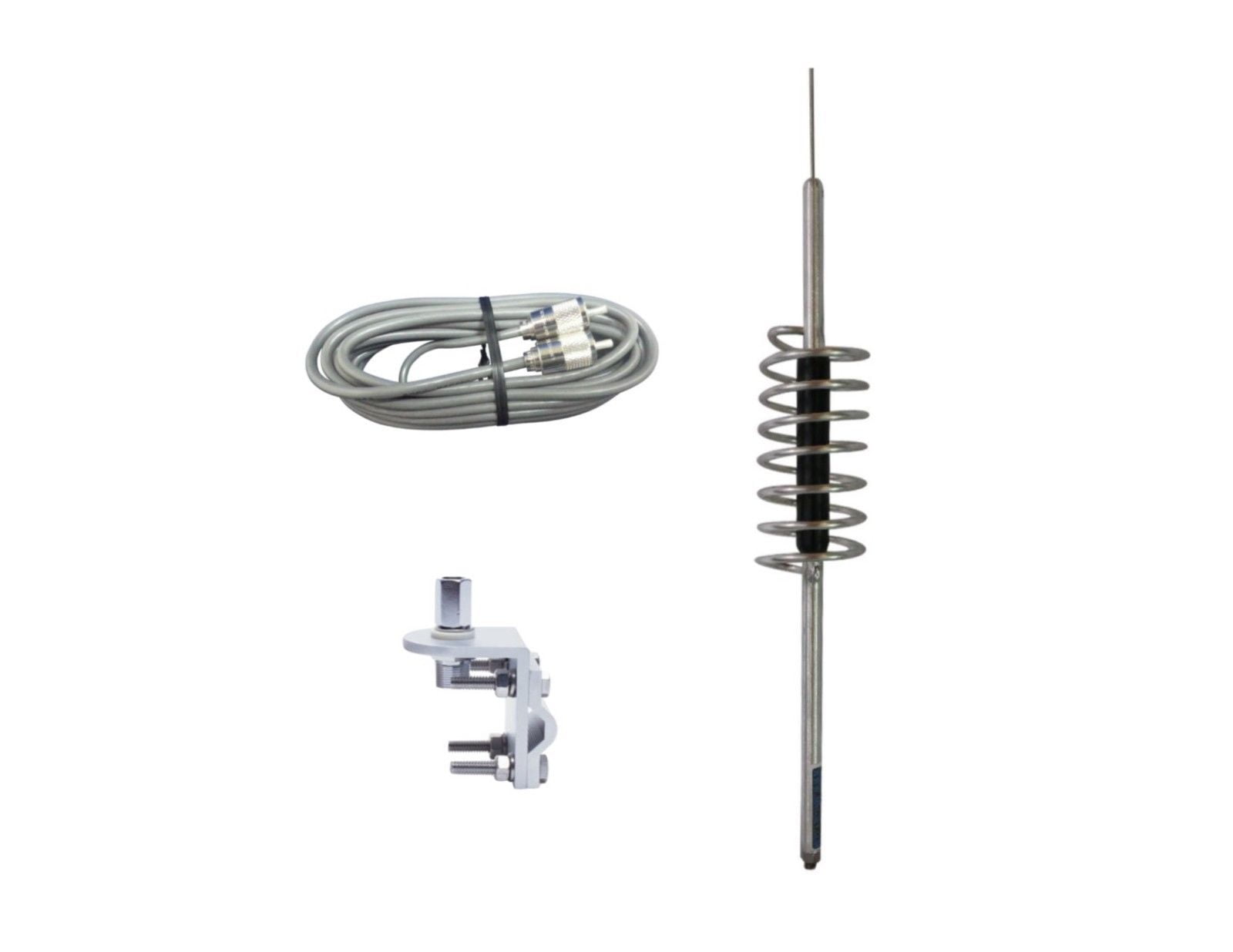 MR COILY EXCALIBUR CB HAM RADIO ANTENNA 8 INCH SHAFT, 18' BELDEN RG8X ...