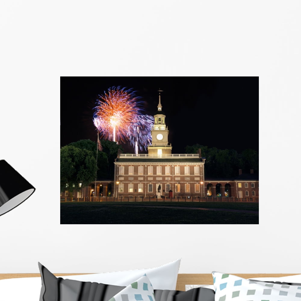 Independence Hall Fireworks Wall Mural by Wallmonkeys Peel and Stick ...