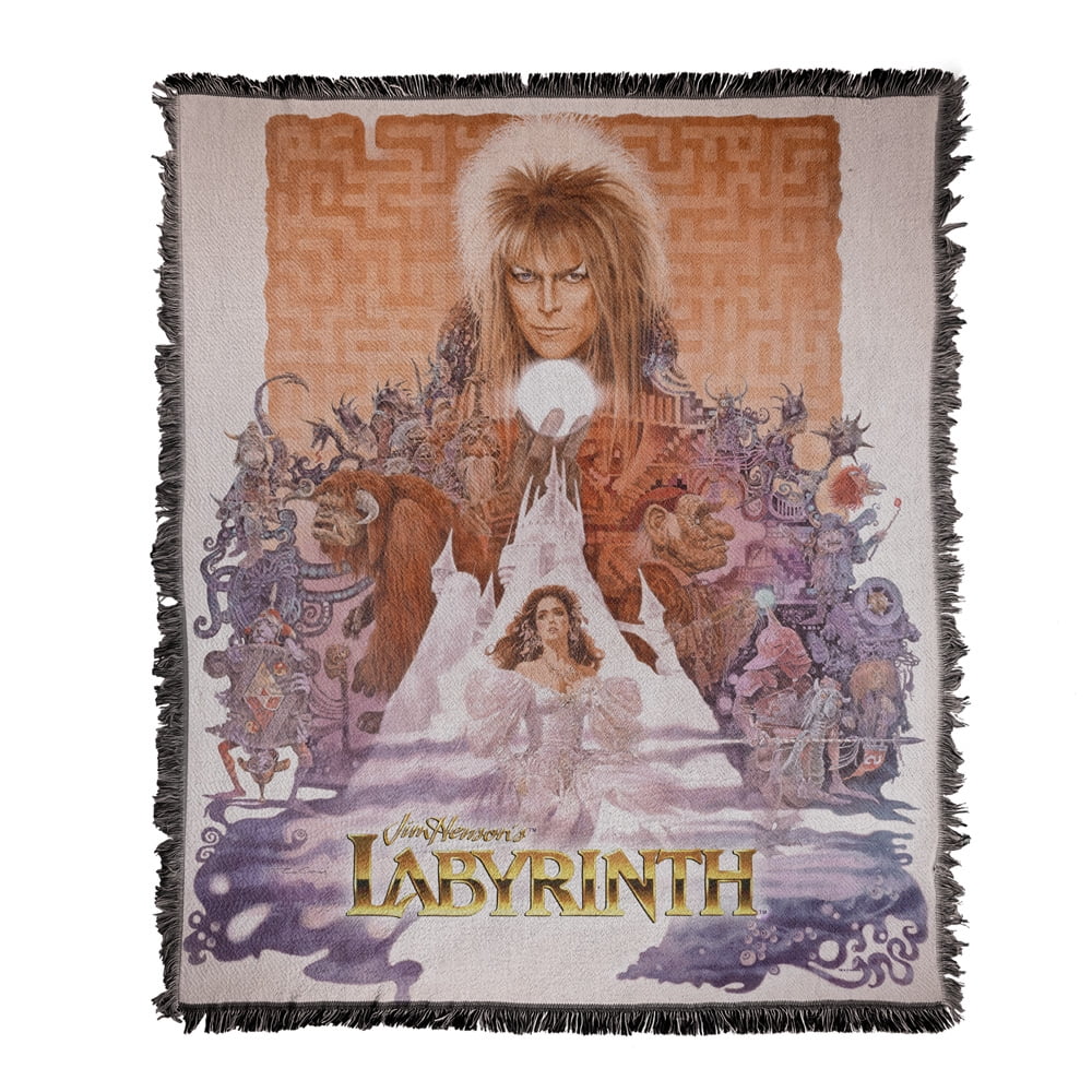 Labyrinth Blanket, 50'x60' Maze Montage Poster Woven Tapestry Cotton ...
