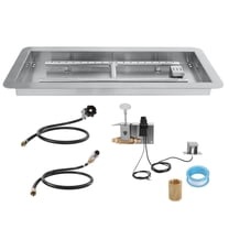 36 Inch Fire Pit Pan, Stainless Steel Drop-in Burner Kit, 150,000 BTU H ...