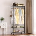 Garment Rack Heavy Duty 3 Tiers Adjustable Freestanding Metal Rolling ...