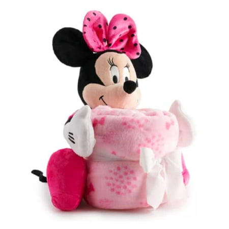 Disney Minnie Mouse Throw Blanket and The Pillow Pal Plush Toy 2 in 1 ...
