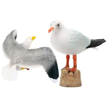 2x Wooden Seagull Figurines Seagull Sculpture Beach Decoration ...