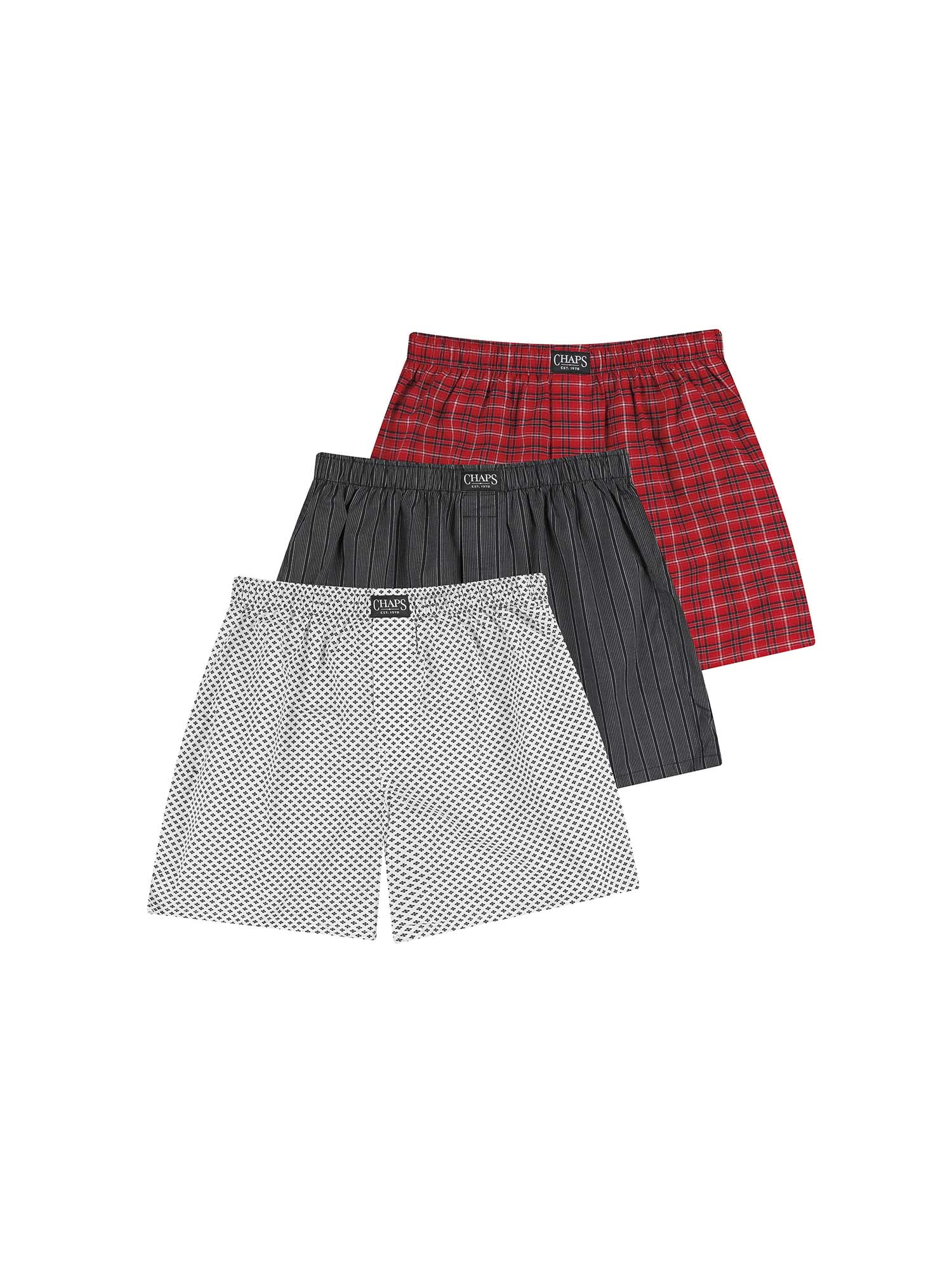 Chaps Mens Woven Boxers, 3-Pack - Walmart.com
