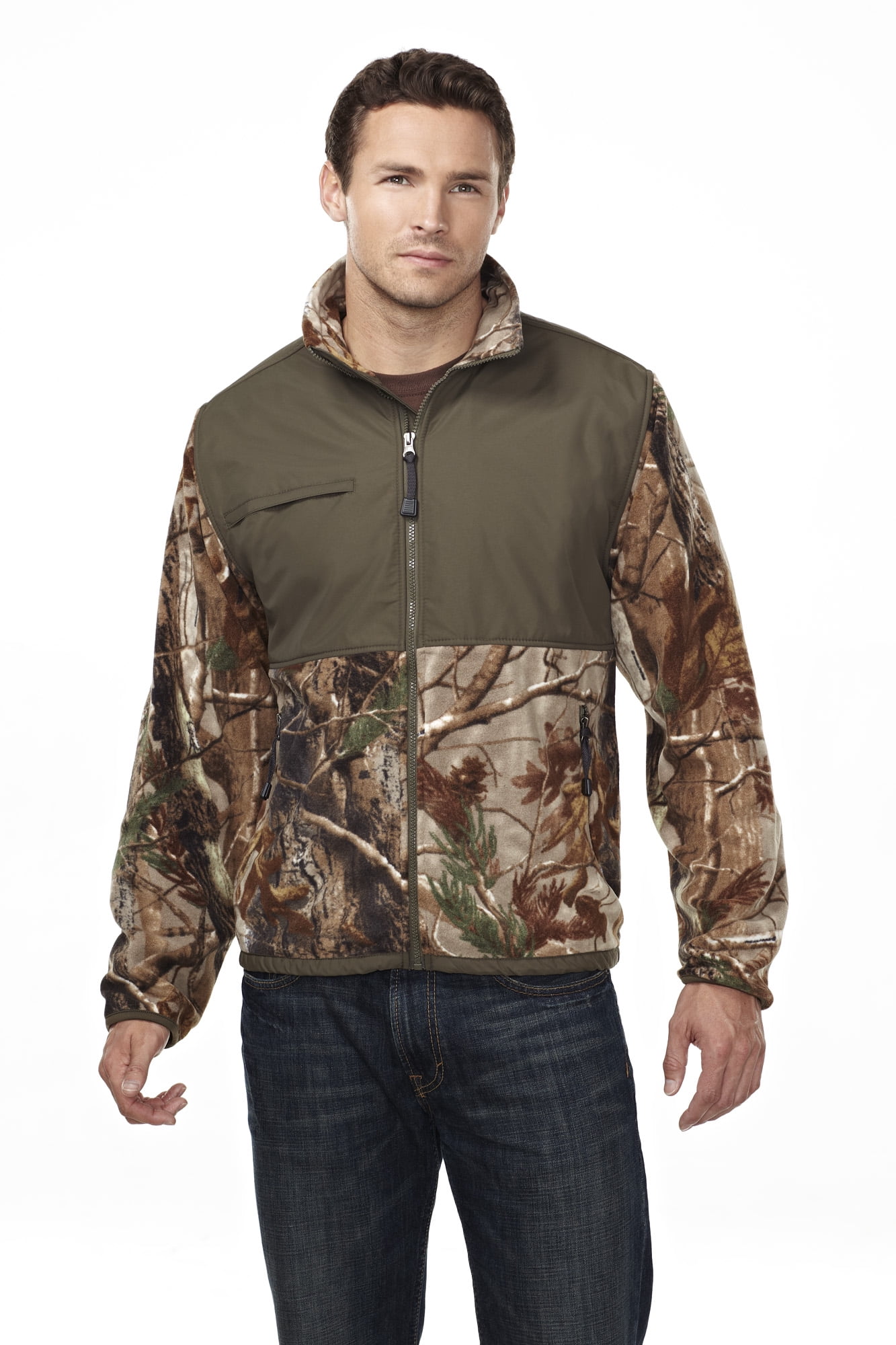 Tri-Mountain FRONTIERSMAN CAMO 7450C Fleece Jacket, Medium, Real Tree ...