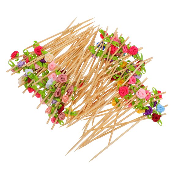 Fancy Bamboo Toothpicks, 4.7 Inch, 200 Pack, Pearl Fruit Sticks for ...