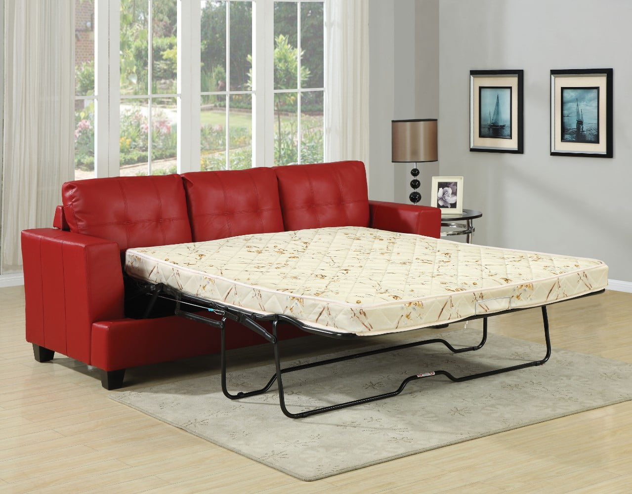 Platinum Sofa With Queen Sleeper, Red - Walmart.com