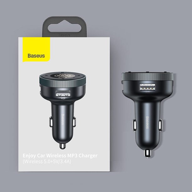 Baseus FM Transmitter Modulator Car Wireless Bluetooth 5.0 USB Fast ...