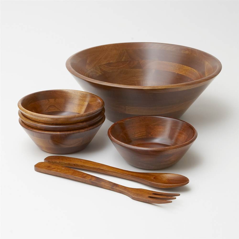 Home & Living Mid Century Modern 7 piece vintage Walnut wood Serving ...