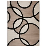 Contemporary Abstract Circles Area Rug 9' x 12' Beige - Walmart.com