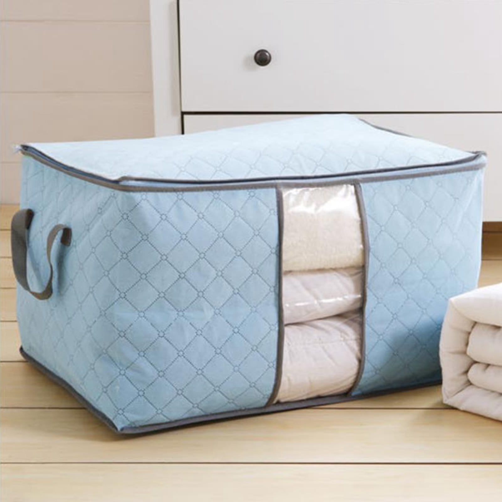 Hesroicy Zippered Stackable Clothes Quilts Pillows Storage Bag Box Home ...