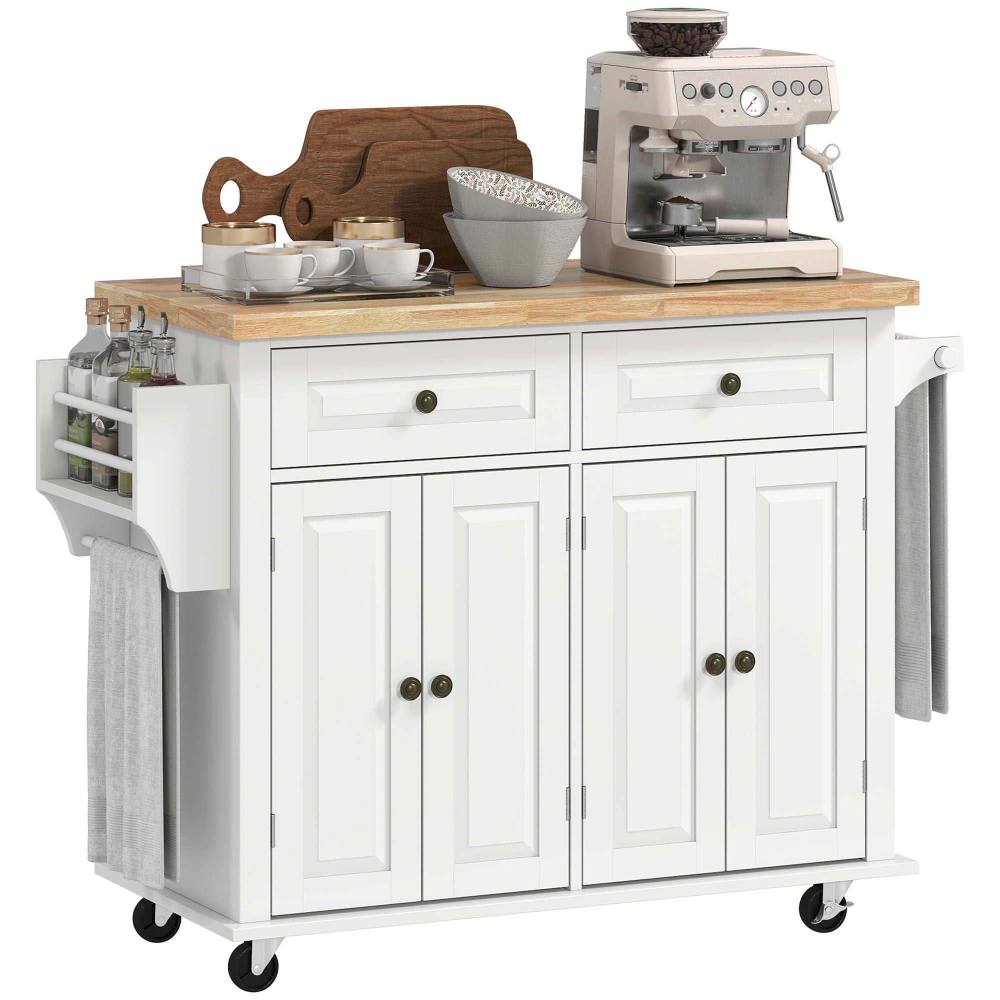Click here for Homcom Modern Rolling Kitchen Island Cart With Dra... prices