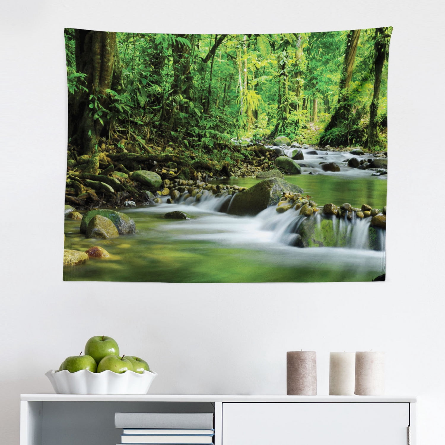 Rainforest Tapestry, Rainforest Sunrise on Ocean Seaside Hills Tropical ...