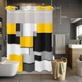 No Hook Shower Curtain with Snap in Liner, Abstract Minimalist Color ...