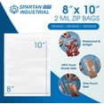 - 8" X 10" (100 Count) 2 Mil Clear Reclosable Zip Plastic Poly Bags ...