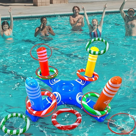 Inflatable Pool Ring Toss Swimming Pool Game Toys Floating Outdoor ...