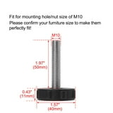 M10 x 50 x 40mm Leveling Feet Adjustable Leveler for Table Machine Leg ...