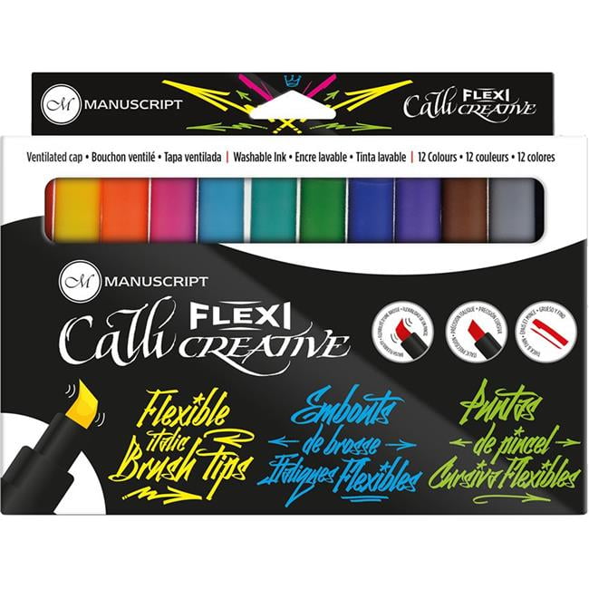 Manuscript Pen MM6685 CalliCreative Flexi Tip Markers, Assorted Color ...