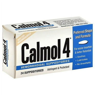 ResiCal Calmol 4 Hemorrhoidal Suppositories, 24 Count HSA/FSA Eligible ...