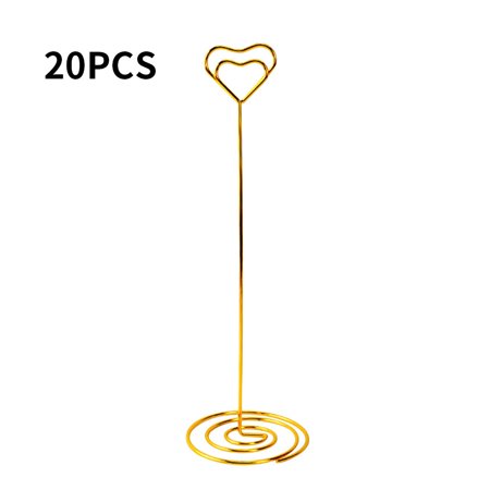 Wweixi 20pcs Table Number Holders Golden Metal Wedding Stand Name Card ...