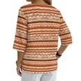 Whosucclay 3/4 Sleeve Imitation Linen-Like Blouse for Spring Vacation ...