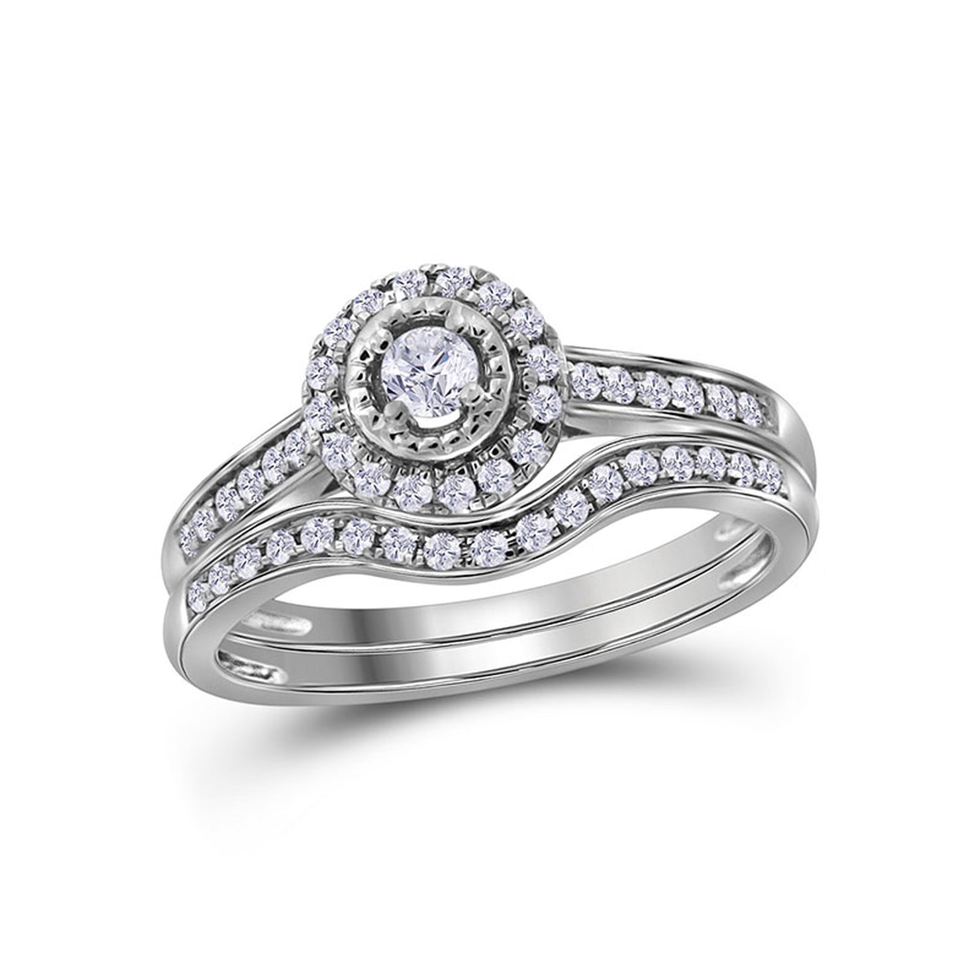 Click here for Unbranded 10kt White Gold Womens Round Diamond Hal... prices